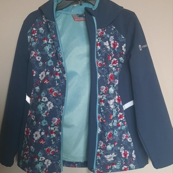 Free Country | Jackets & Coats | Girls Jacket Color Grey With Flowers ...